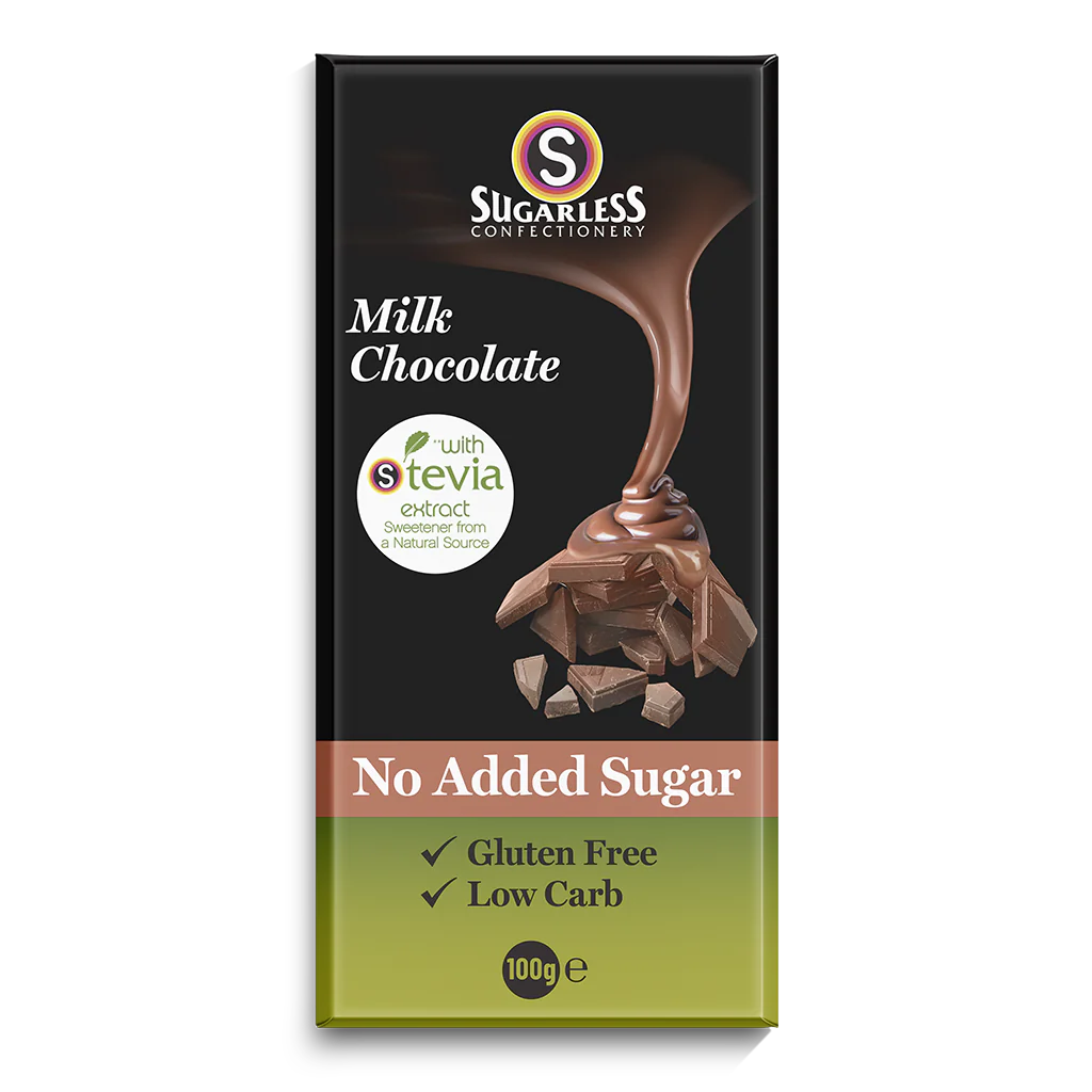 Sugarless Milk Chocolate 無糖朱古力 (排裝) - 100g – 低糖良方 Low Sugarland